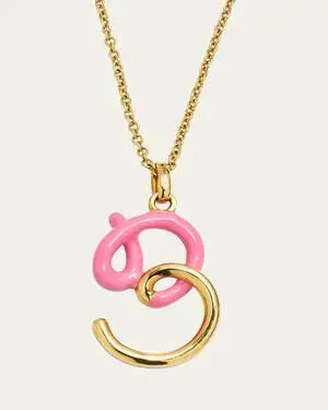Bea Bongiasca Bea Bongiasca Enamel Letter Pendant Necklace B