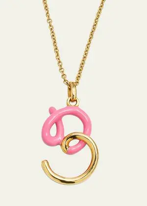 Bea Bongiasca Bea Bongiasca Enamel Letter Pendant Necklace L