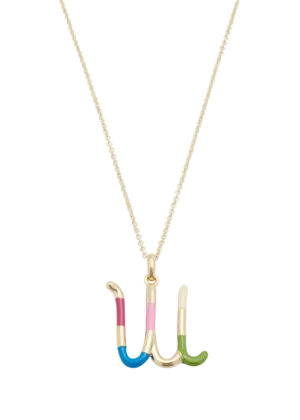 Bea Bongiasca Enamel Letter Pendant Necklace - Multi