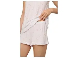 Eberjey Gisele Tenceltm Printed Modal Ruffle Cami Shortie Short Set Pajama Sets Petite Batik Denim - Pink