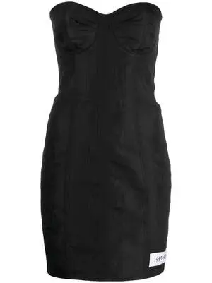 Dolce & Gabbana Moiré-faille Strapless Minidress