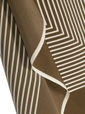 TOTEME Logo-print Silk Scarf - Brown