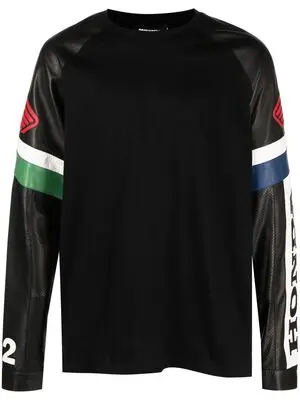 Dsquared2 Contrast Sleeve Cotton Sweatshirt - Black