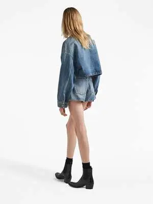 Prada Triangle-logo Denim Blouson Jacket