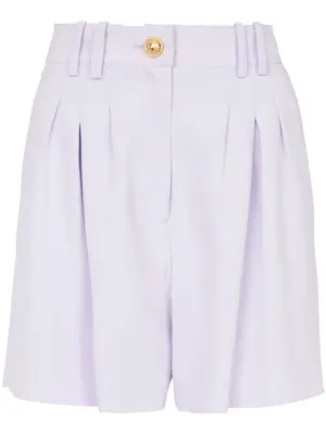 Balmain Piqué-weave High-waist Shorts - Purple