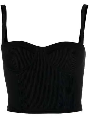 Alexander McQueen Bustier-style Ribbed Crop Top