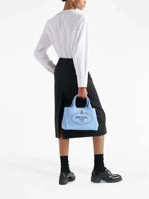 Prada Logo-print Canvas Tote Bag