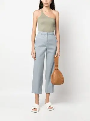 JOSEPH High Waisted Cropped Trousers - Blue