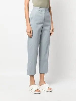 JOSEPH High Waisted Cropped Trousers - Blue