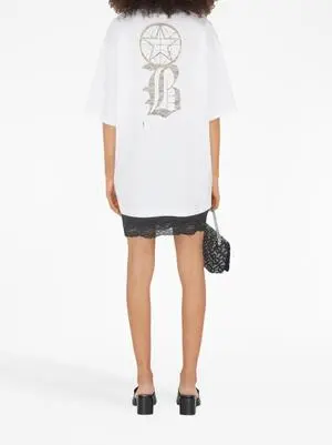 Burberry Lace Logo-detail Cotton T-shirt