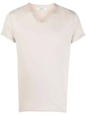 Zadig&Voltaire V-neck Cotton T-shirt - Neutrals