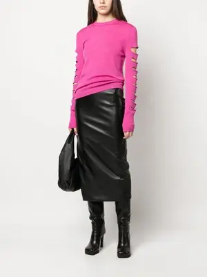 Rick Owens Ribbed Trim Cut-out Jumper - Pink