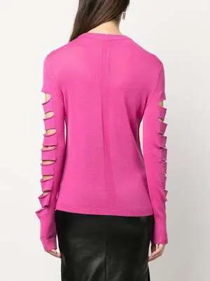 Rick Owens Ribbed Trim Cut-out Jumper - Pink