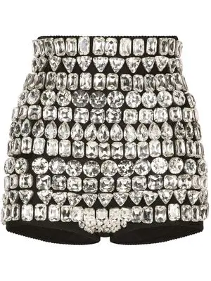 Dolce & Gabbana Kim High-waisted Embellished Briefs - Black