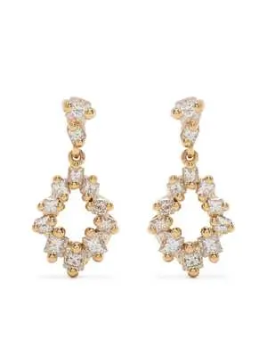 SUZANNE KALAN 18kt Yellow Diamond Drop Earrings - Gold