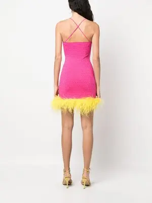 CHIARA FERRAGNI Ostrich Feather Mini Dress