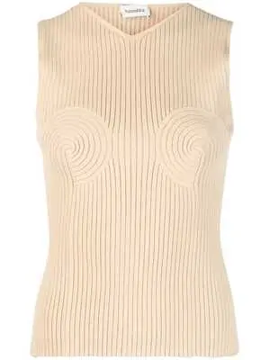 Nanushka Shaped-bustier Knitted Top - Brown