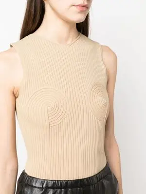 Nanushka Shaped-bustier Knitted Top - Brown