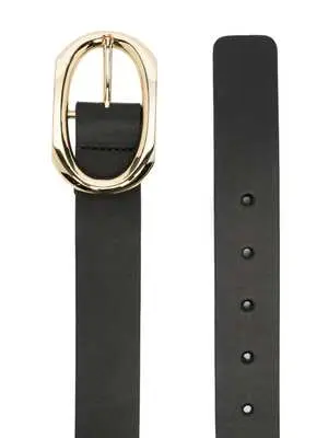 ANINE BING Signature Link Calf-leather Belt - Black