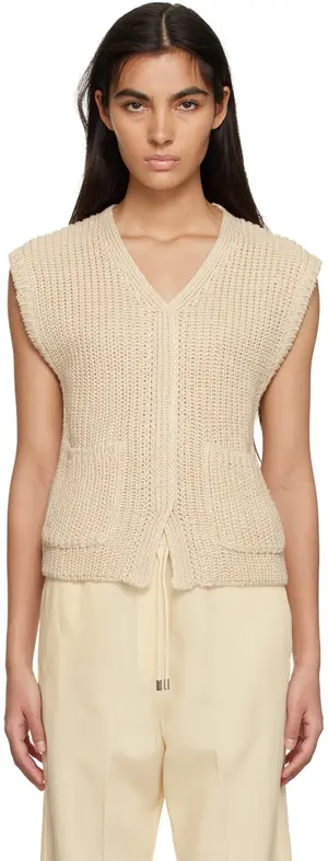 TOTEME TOTEME Beige Vented Vest - 120 Ecru