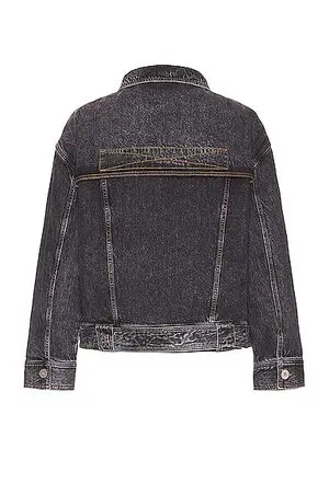 Balmain Velcro Oversized Denim Jacket In Black