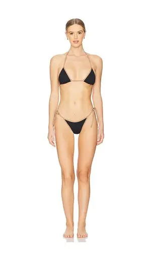 L*Space Levy Bikini Bottom - Black & Saddle