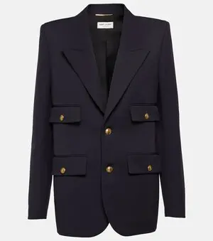 Saint Laurent Single-breasted Grain De Poudre Blazer