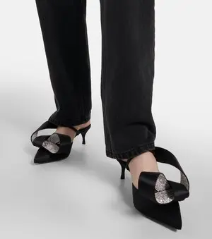 AREA X Sergio Rossi Marquise Crystal-embellished Sandals - Black