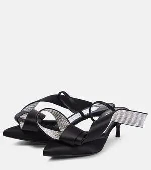 AREA X Sergio Rossi Marquise Crystal-embellished Sandals - Black