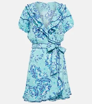 Poupette St Barth Aude Printed Wrap Mini Dress - Multicoloured