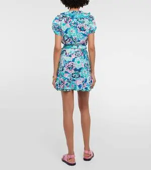 Poupette St Barth Aude Printed Wrap Mini Dress - Multicoloured