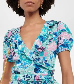 Poupette St Barth Aude Printed Wrap Mini Dress - Multicoloured