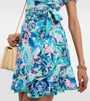 Poupette St Barth Aude Printed Wrap Mini Dress - Multicoloured