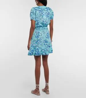 Poupette St Barth Aude Printed Wrap Mini Dress - Multicoloured