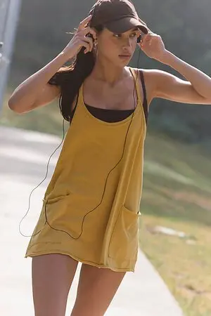 Free People Hot Shot Mini Dress With Built-in Shorts - Dried Palm