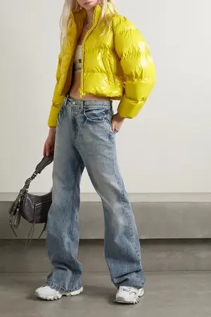 Balenciaga Cropped Quilted Padded Glossed-shell Coat