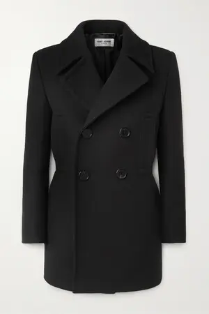 Saint Laurent Double-breasted Wool And Silk-blend Twill Coat