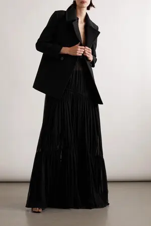Saint Laurent Double-breasted Wool And Silk-blend Twill Coat