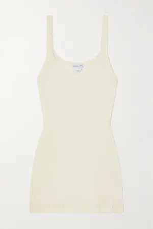 Bottega Veneta Ribbed Cotton-blend Tank - Cream