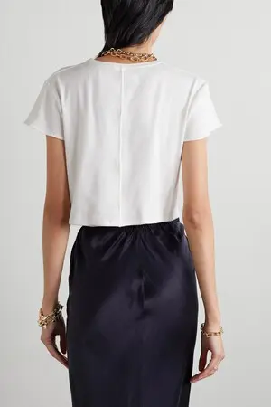 THE ROW Fedras Cropped Cotton-blend Jersey T-shirt