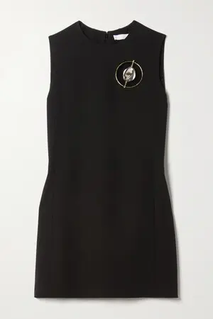 Chloé Embellished Silk-cady Mini Dress - Black