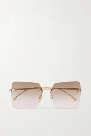 Fendi First Oversized Square-Frame -Tone Sunglasses - Gold  display picture 1