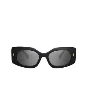 Tory Burch Miller Rectangle Sunglasses Black/dark Grey