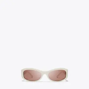 Tory Burch Miller Rectangle Sunglasses Bone/light Brown