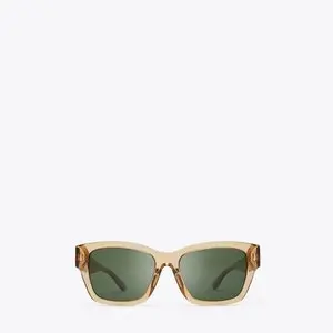 Tory Burch Miller Rectangle Sunglasses Camel