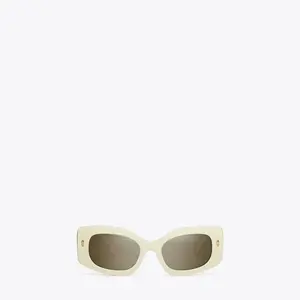 Tory Burch Miller Rectangle Sunglasses Ivory/dark Brown