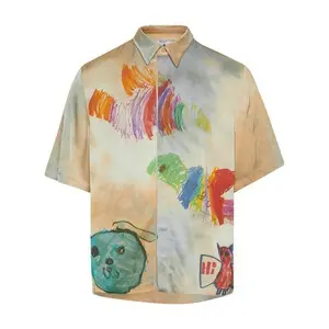 Off-White Cartoon Satin's/s Shirt Beige_multi