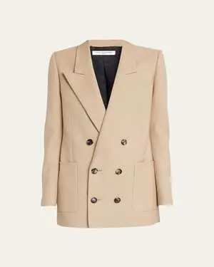 Saint Laurent Saint Laurent Wool Blazer - Chic Beige