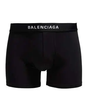 Balenciaga Cotton-stretch Logo Boxer Briefs - 1077 Black/white