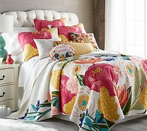 LEVTEX HOME Grandiflora 3-piece Floral Full/que N Quilt Set - One-color